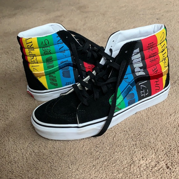 Vans | Shoes | Vans Sk8 Hi Top Espiritu Multi Color Skateboard | Poshmark